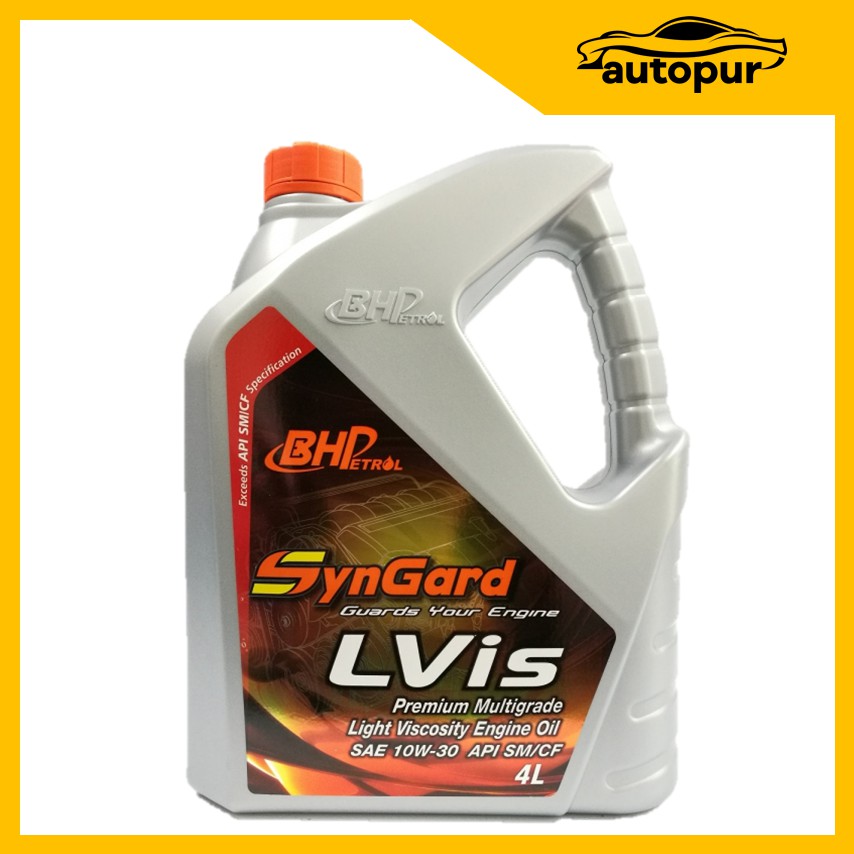 BHP SynGard LVis 10W30 Premium Multigrade Engine Oil 4L Perodua Myvi ...