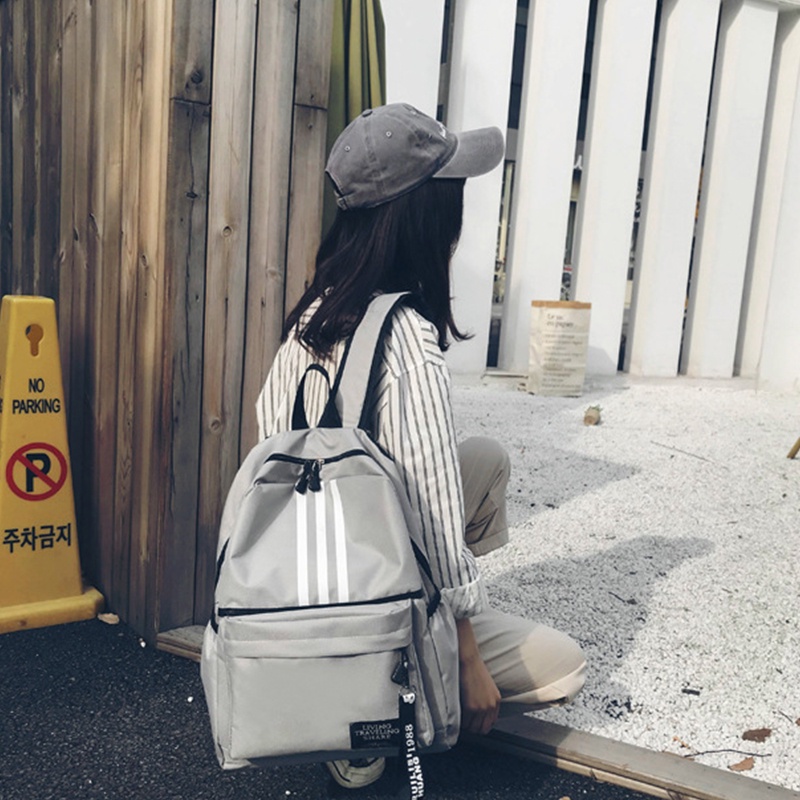 READY STOCK Backpack Women's Simple Trendy School Bag Large-capacity ...