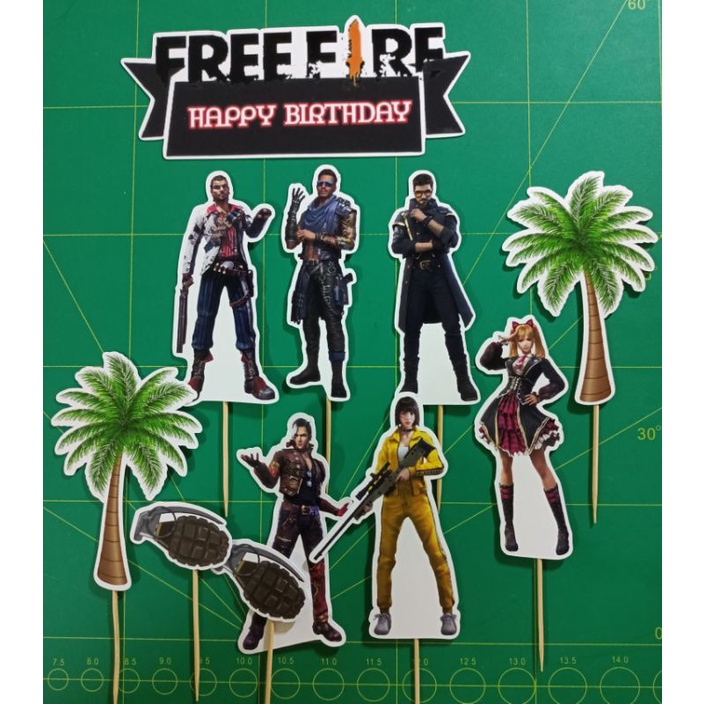 FREE FIRE CAKE TOPPER (FREE ADD NAME) | Shopee Malaysia