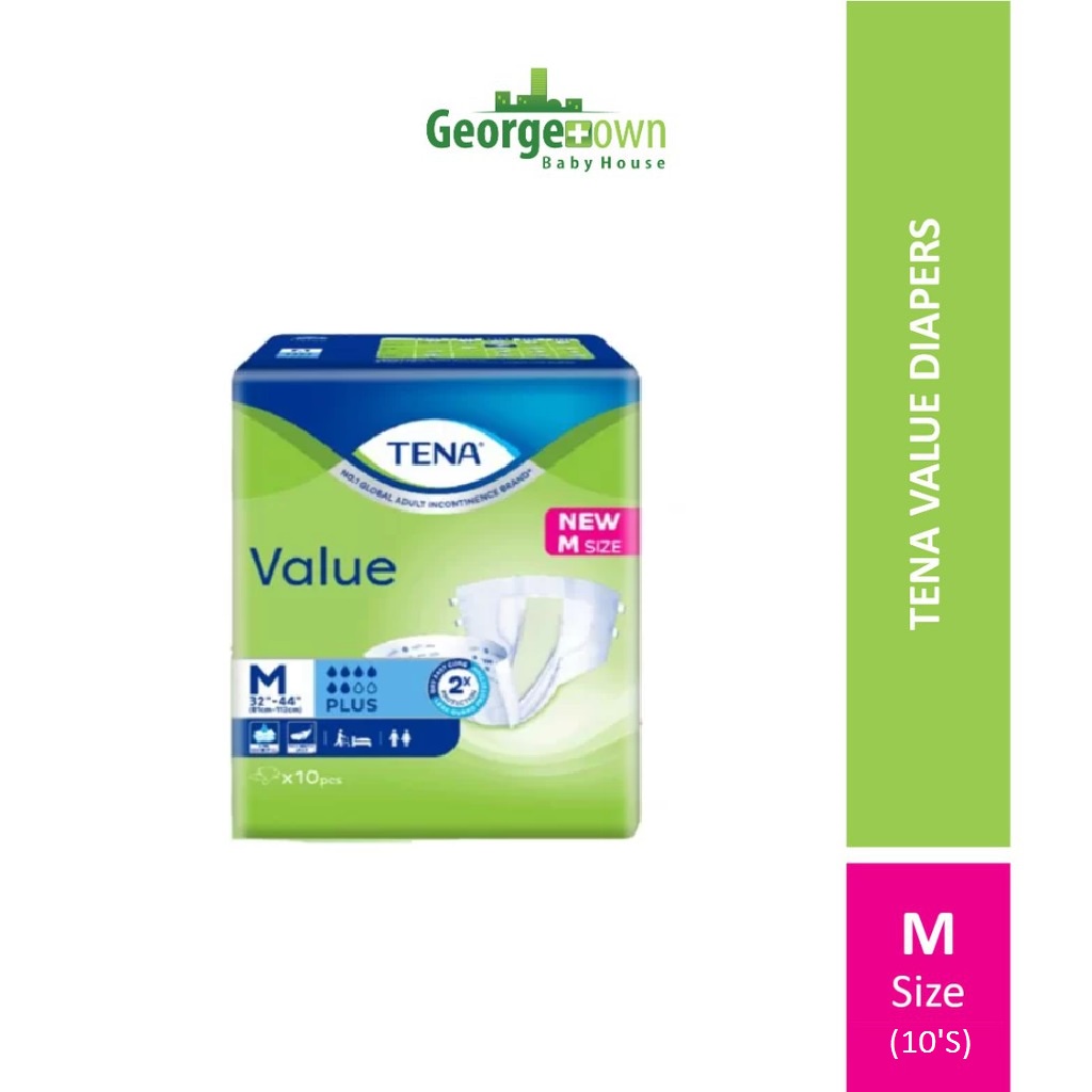 TENA Value Diaper / TENA Slip Super Adult Diapers M10 / L8 / XL8 (GTG) | Shopee Malaysia