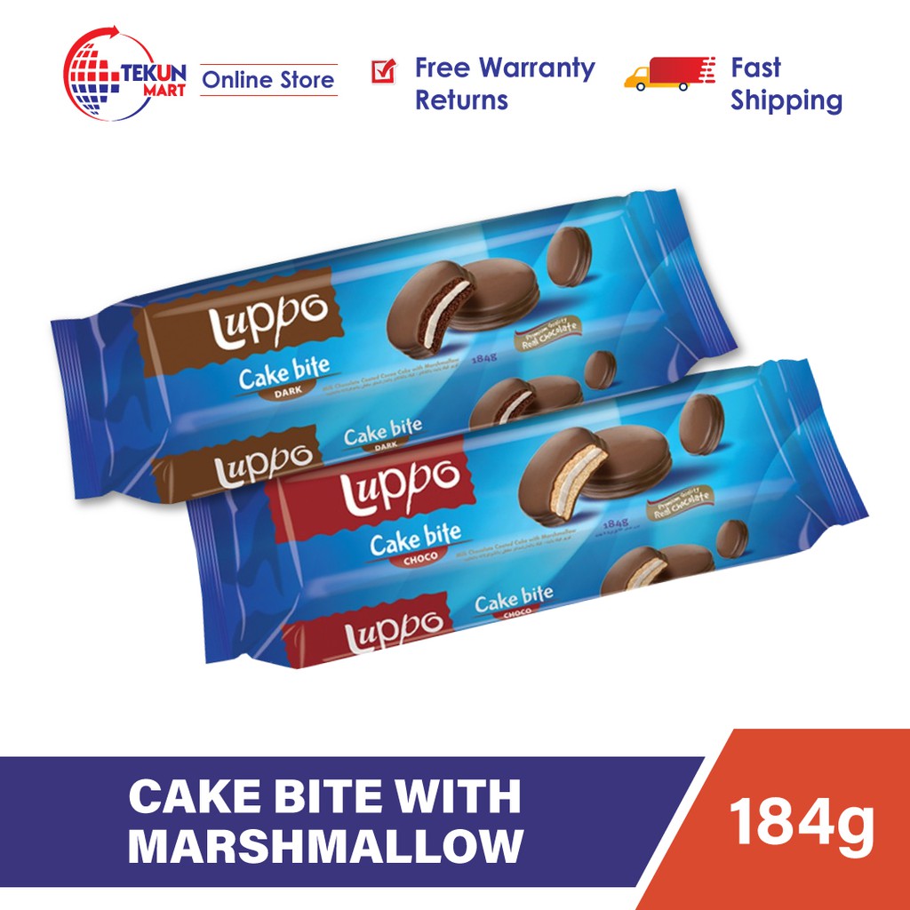 LUPPO CAKE BITE WITH MARSHMALLOW ( CHOCO / DARK ) 184G | Shopee Malaysia