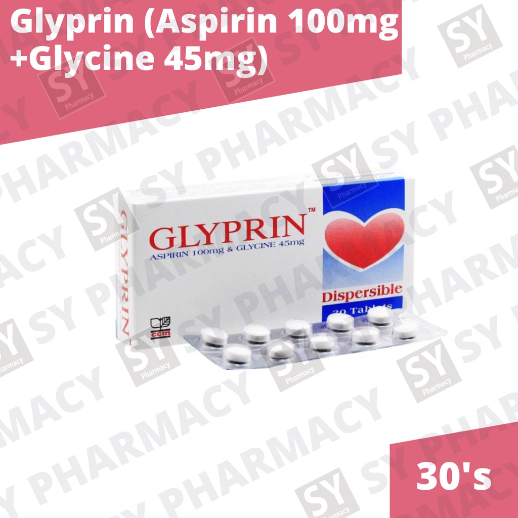 Glyprin Aspirin 100mg+Glycine 45mg 30’s (Exp: ) | Shopee Malaysia