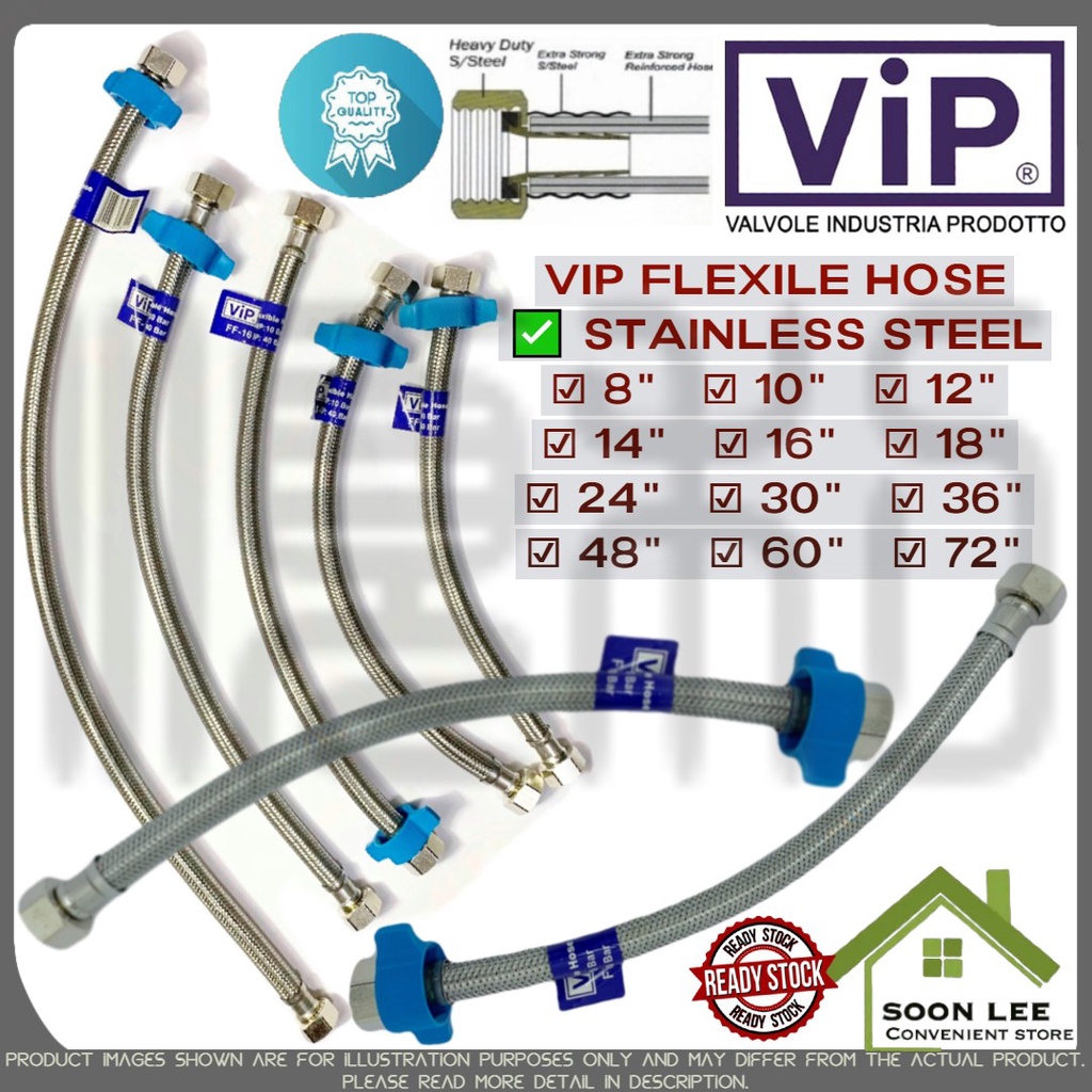 VIP Stainless Steel SS Braided Flexible Hose Spring Pipe Paip Sinki ...