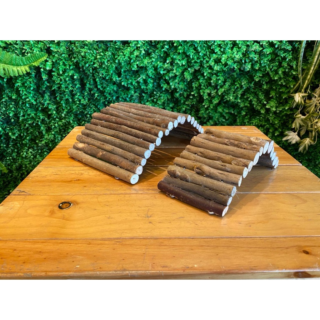 Real wood log for small reptiles or animals perch bridge hide bearded ...
