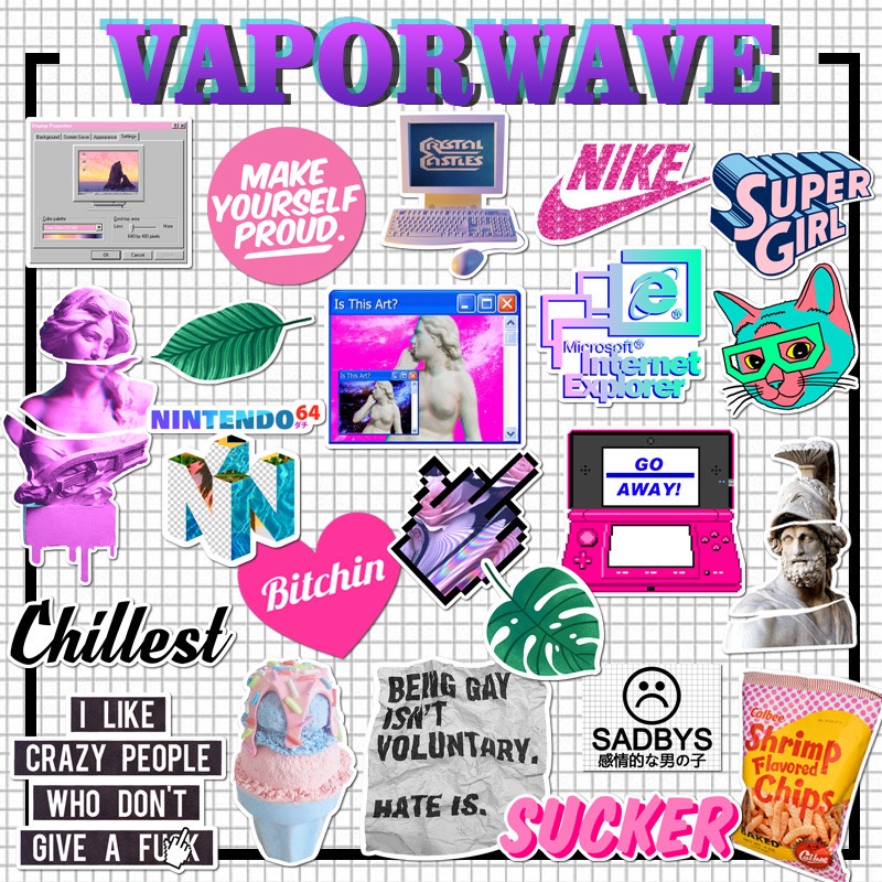 23pcs VAPORWAVE Vinyl Decal graffiti STICKERS bomb for laptop, fridge ...
