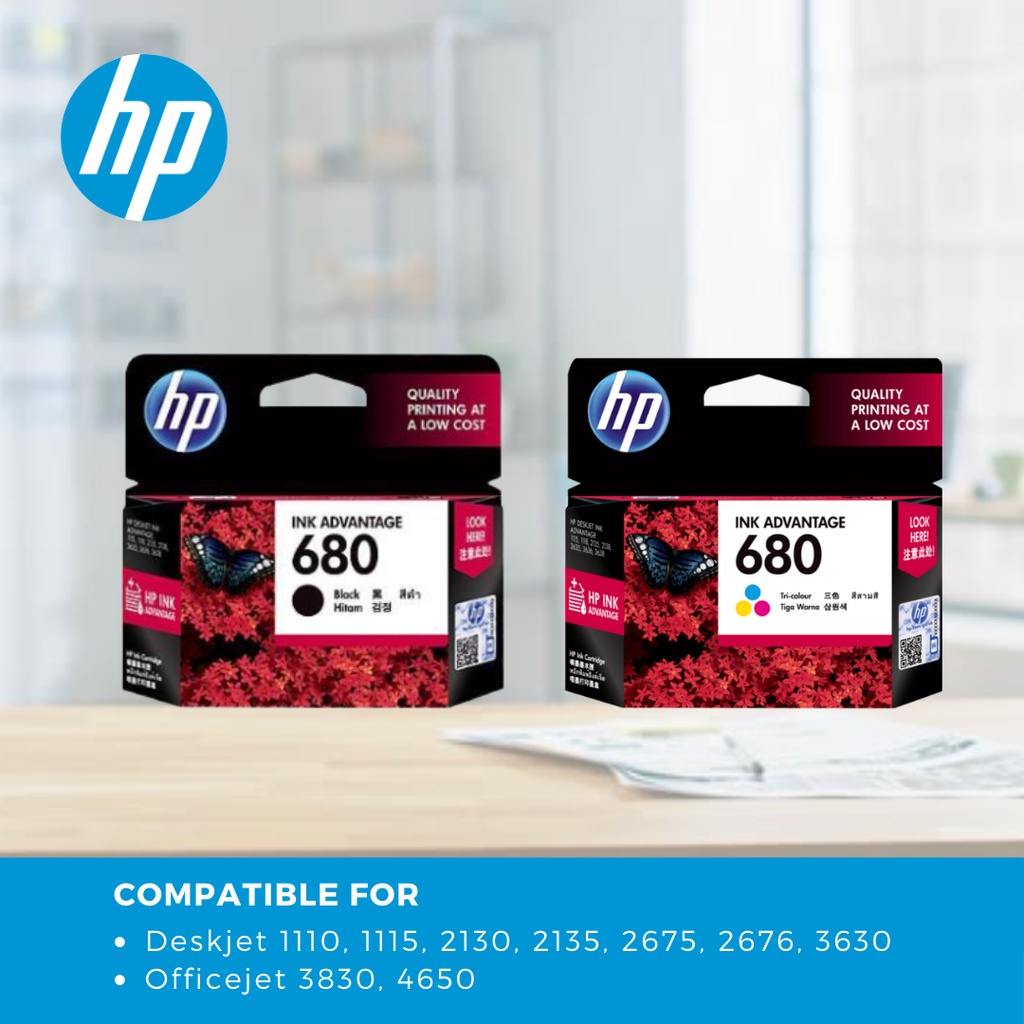 HP 680 Black / Color Original Ink | Shopee Malaysia