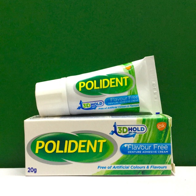 Polident Denture Adhesive Cream Flavour Free 20g | Shopee Malaysia