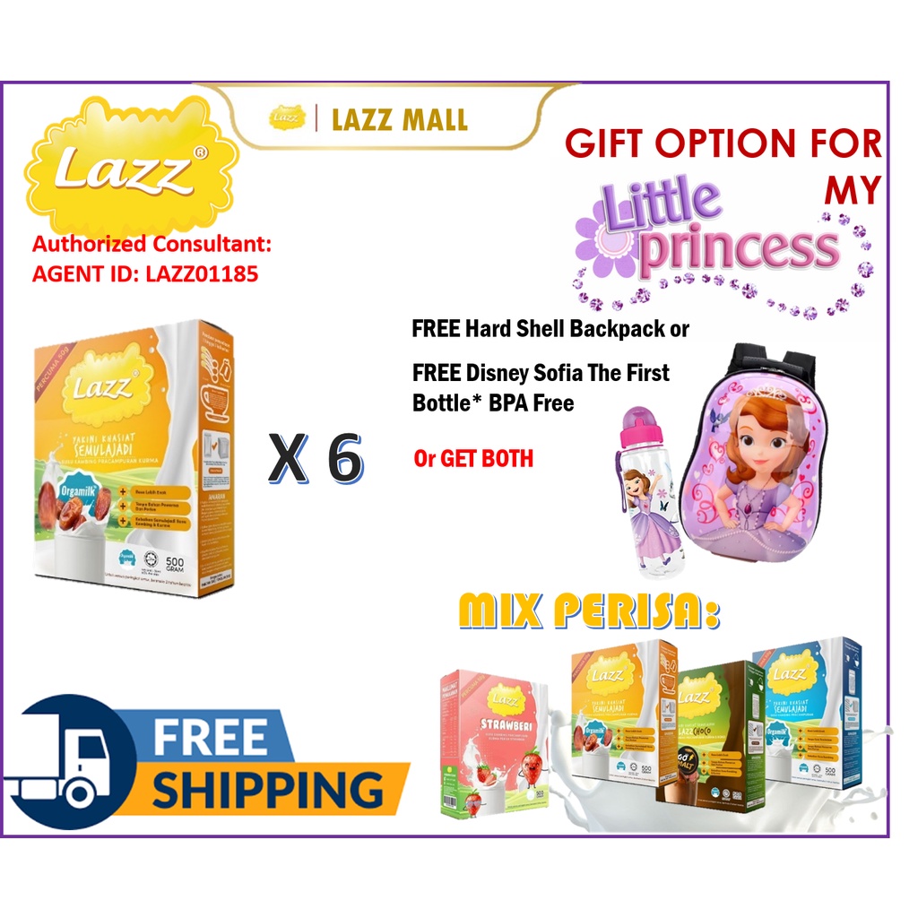 Lazz Susu Kambing Asli/Kurma/Choco/Strawberi - 6 box (Gift for little ...
