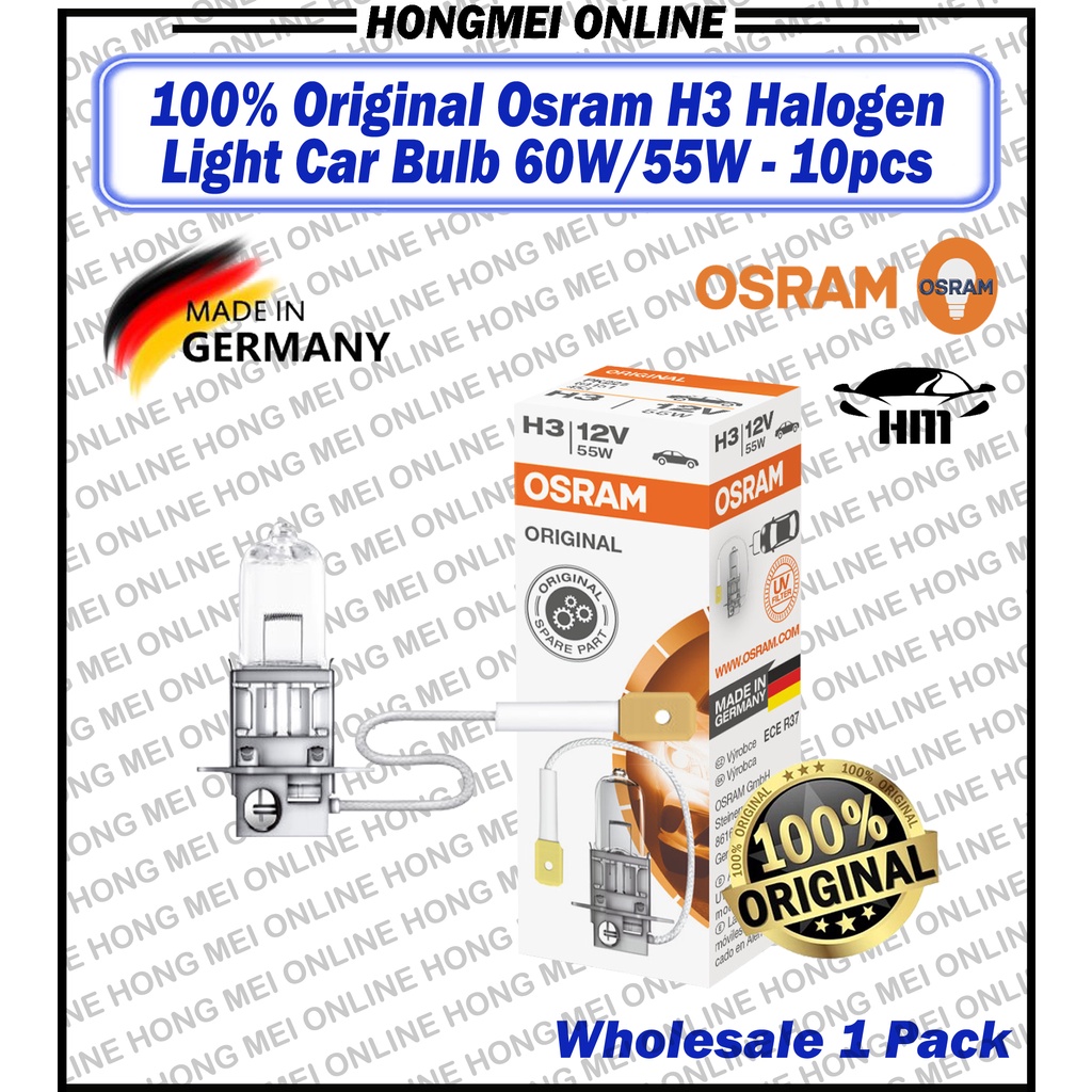100% Original Osram H3 Halogen Light Car Bulb 60/55W --WHOLESALE 1pack ...