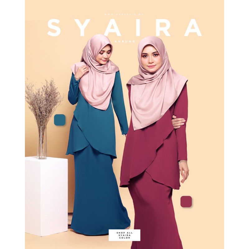 🔥READY STOCK BUTIK NURSAFIA🔥KURUNG SYAIRA 💯Premium Comocrepe New Design ...
