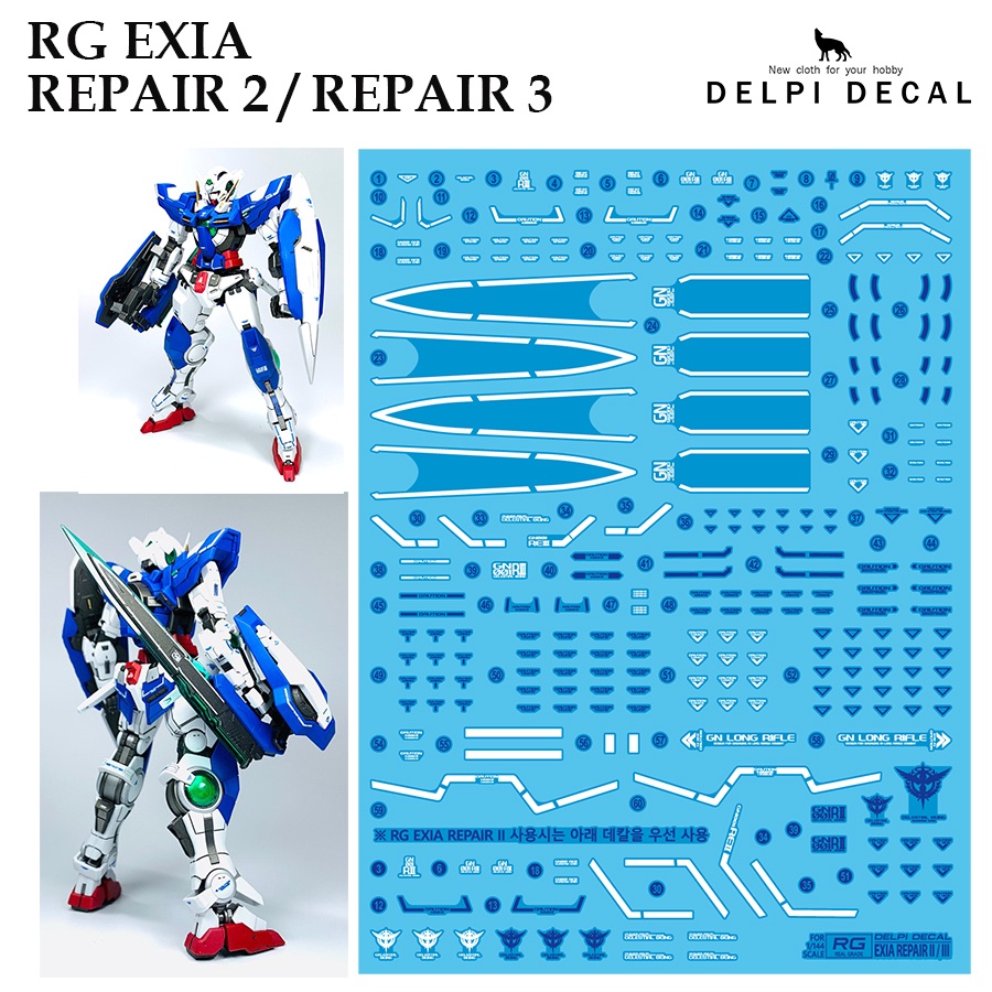 [DELPI DECAL] 209 RG 1/144 EXIA REPAIR 2 / REPAIR 3 GUNDAM WATER SLIDE ...