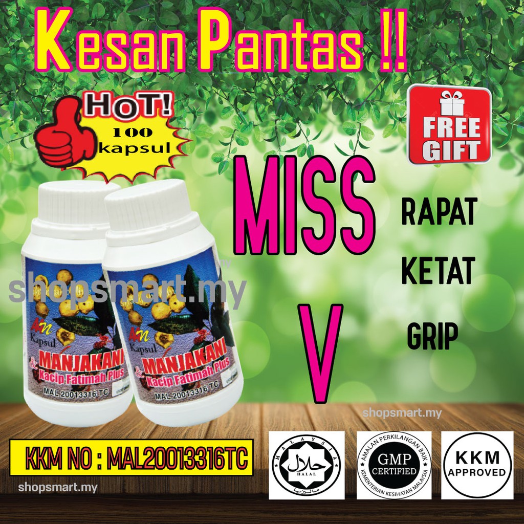 [ LULUS KKM] 100 Biji Kapsul Manjakani & Kacip Fatimah Plus | Shopee ...