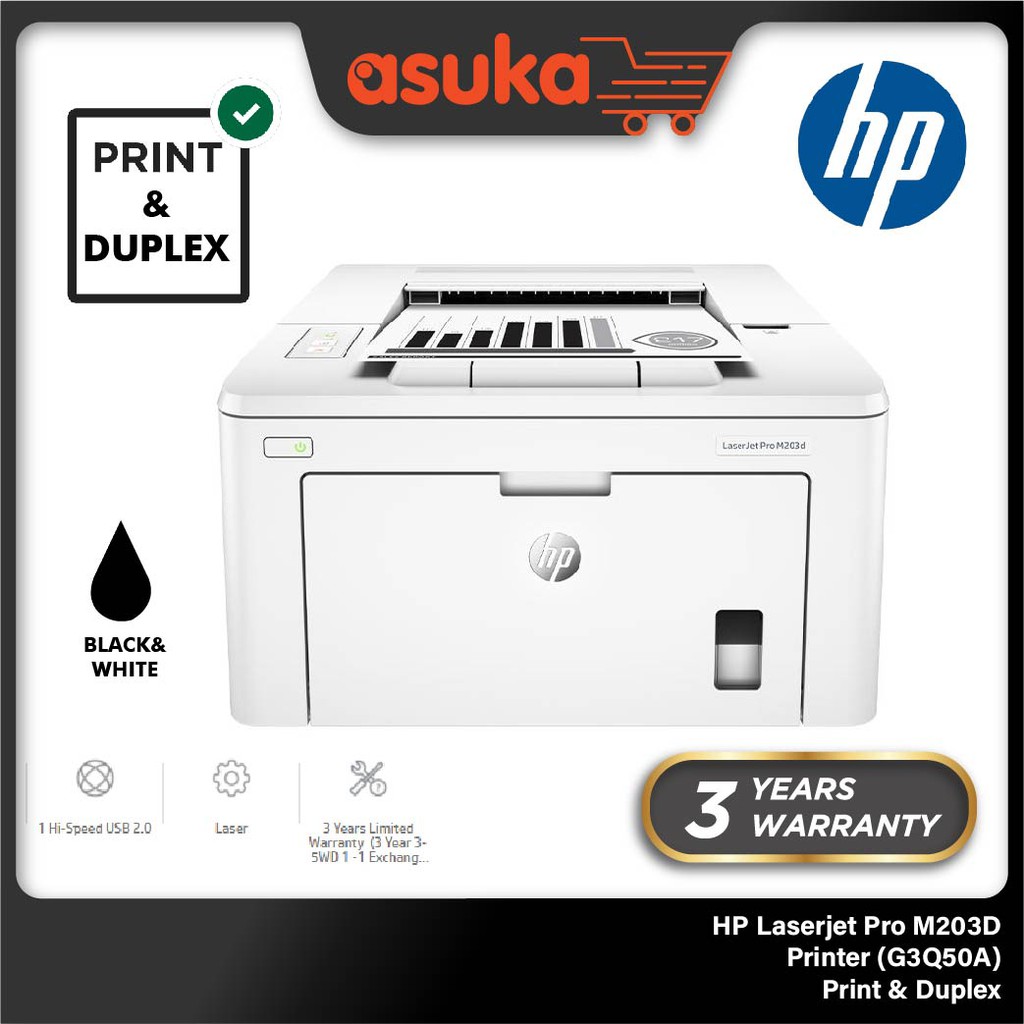 HP Laserjet Pro M203D Printer (G3Q50A) Print & Duplex / Black & White ...