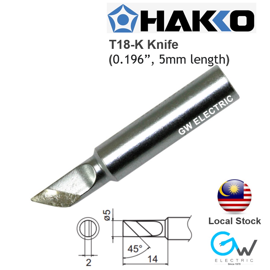 [Original Japan] HAKKO T18-K Shape K Replacement Soldering Tip | Shopee Malaysia