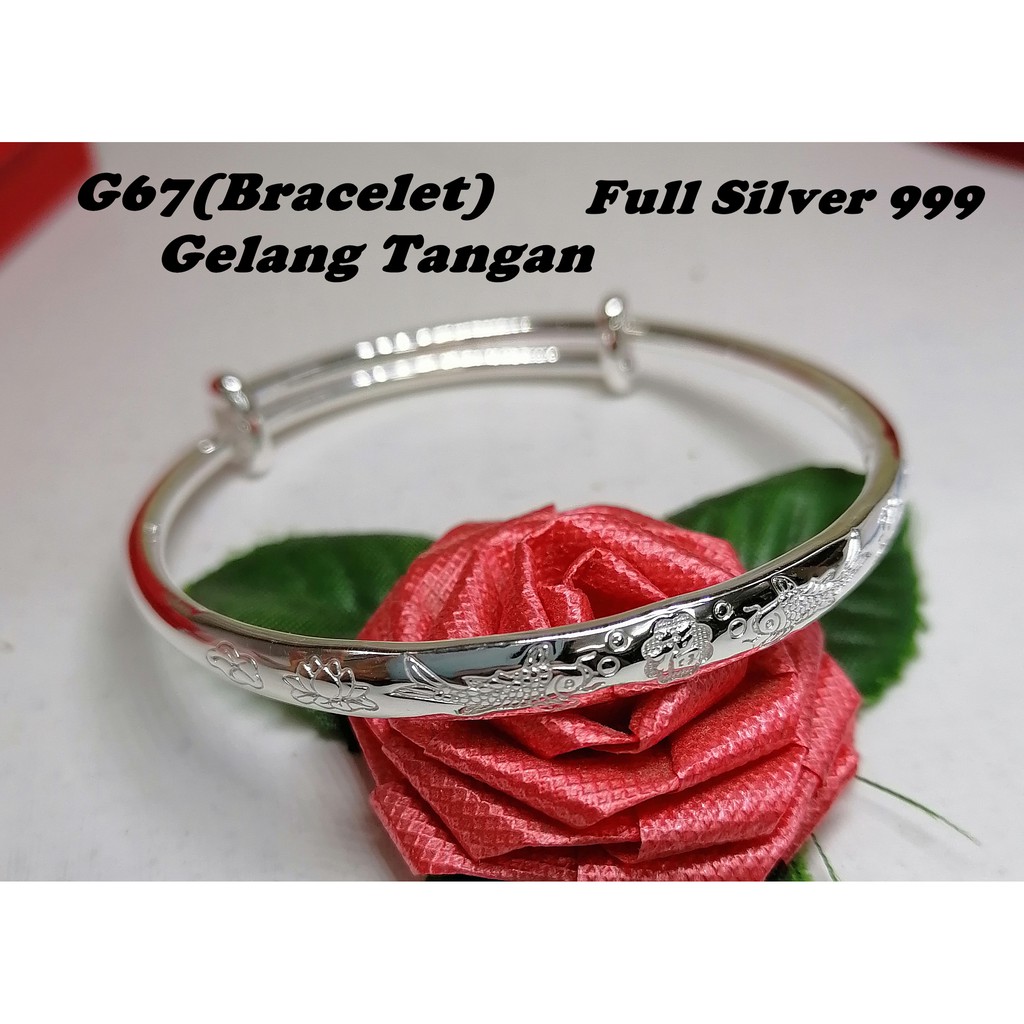 Genuine FULL SILVER 999 Bracelet(Gelang Tangan Untuk Dewasa) | Shopee ...