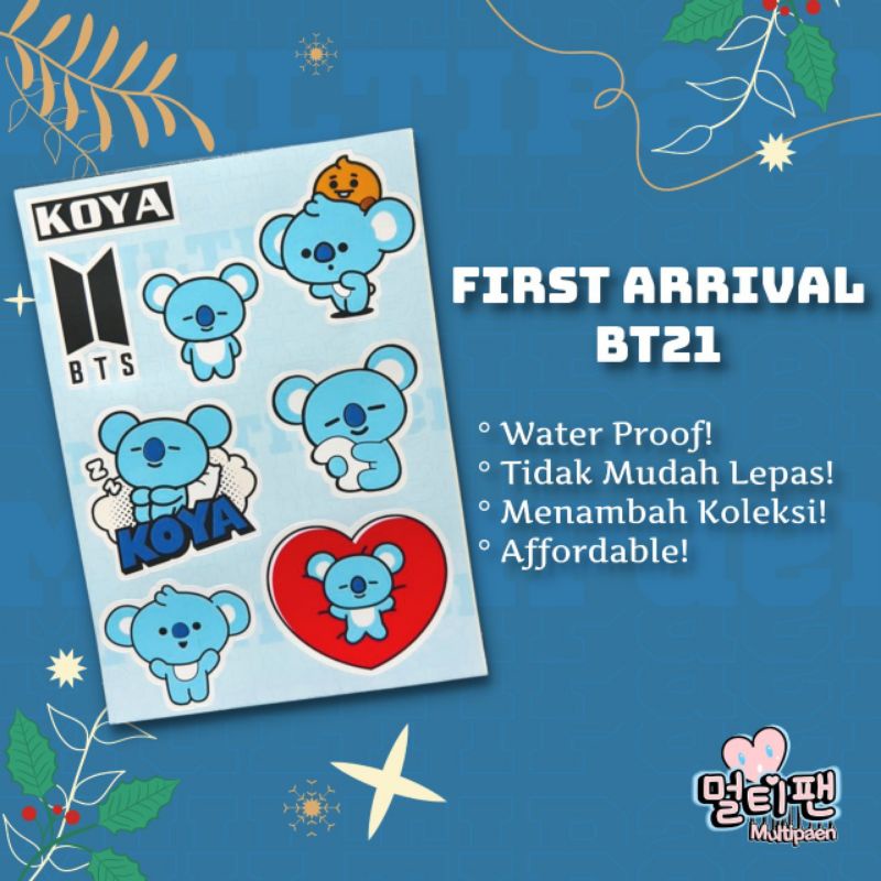 Bts BT21 KOYA BLUE character Sticker / premium vinyl waterproof Sticker + cutting | Shopee Malaysia