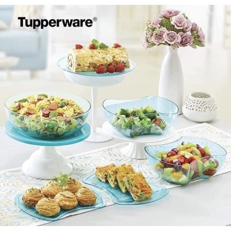 Domino Serving : Bekas Lauk Lutsinar Turqoise Tupperware | Shopee Malaysia