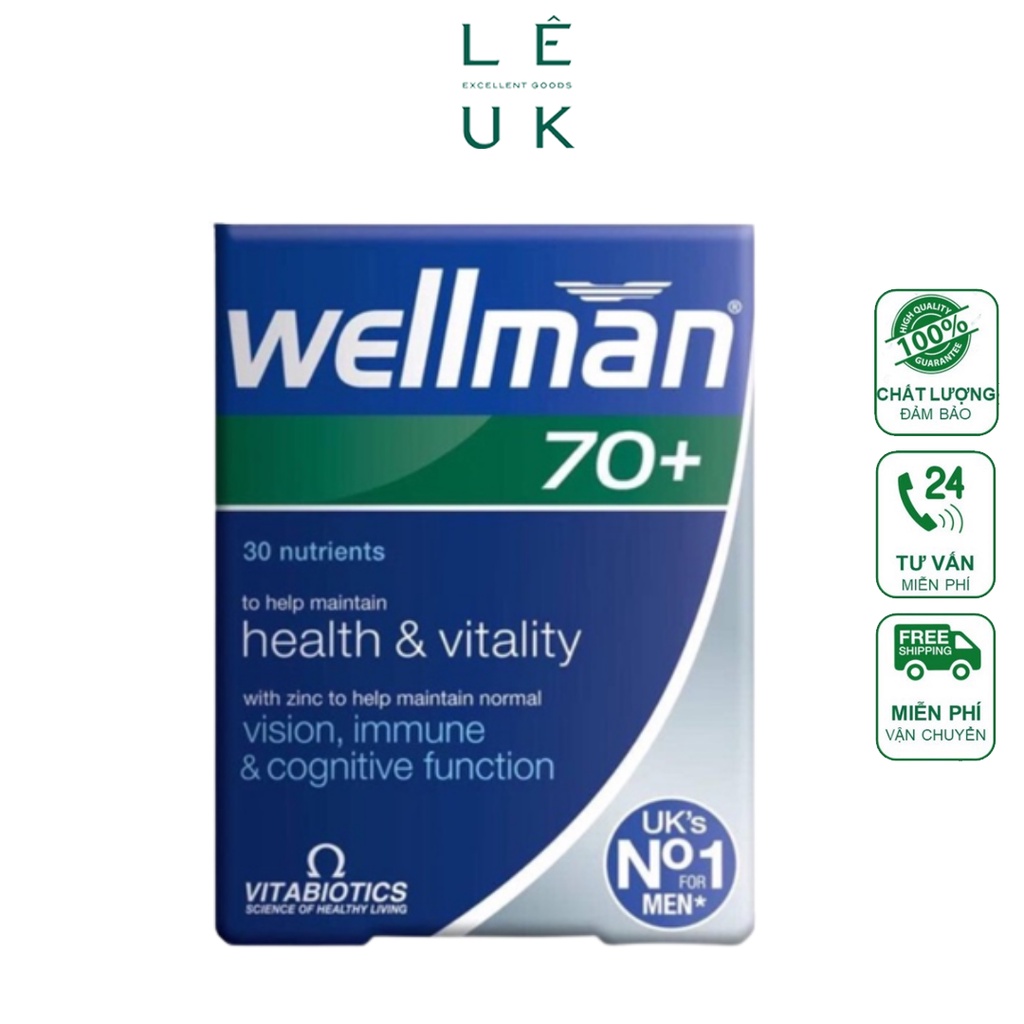 Multivitamins for Men 70+ Vitabiotics Wellman 70+ 30 Tablets | Shopee ...