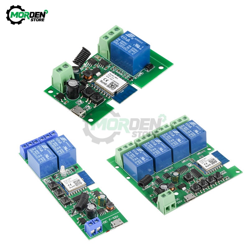 USB 5V DC7-32V WiFi Wireless Smart Switch Relay 1 2 4 Channel 433MHZ ...
