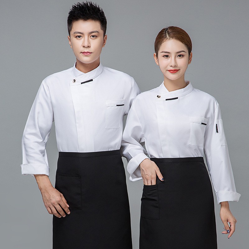 Chef's uniform long sleeve baking bakery restaurant men's and women's ...