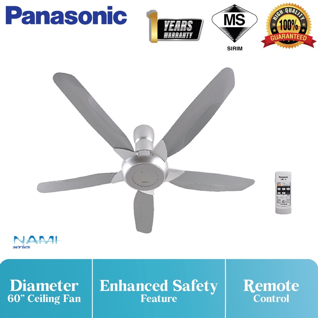 PANASONIC NAMI 5 Blade Ceiling Fan FM15E2VBHH (60") | Shopee Malaysia