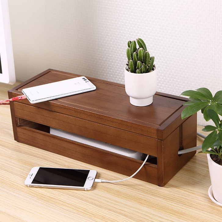 Ready Stock Wooden Cable Management Box Cord Organizer Box for ...
