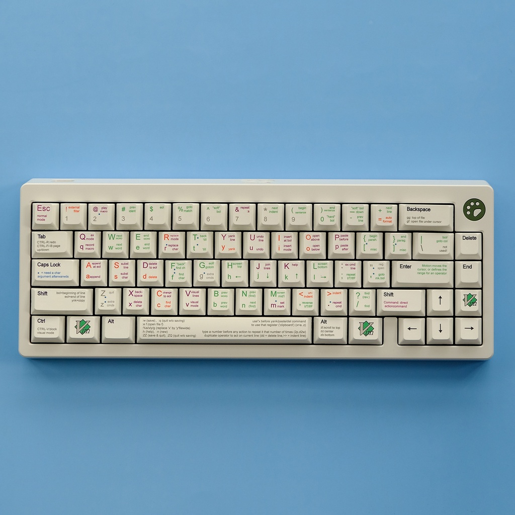 131 Keys VIM Theme Keycaps Cherry Profile White GMK Keycap PBT Dye ...