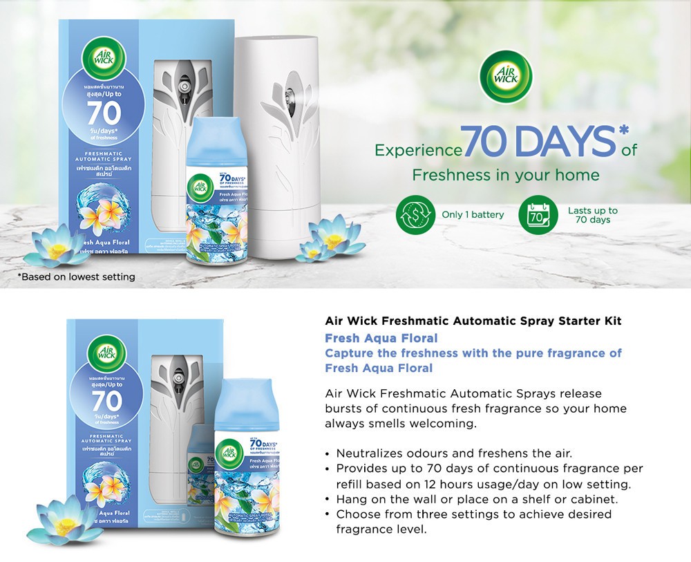 Air Wick Freshmatic Automatic Spray Starter Kit ( 7 Variants ) | Shopee ...