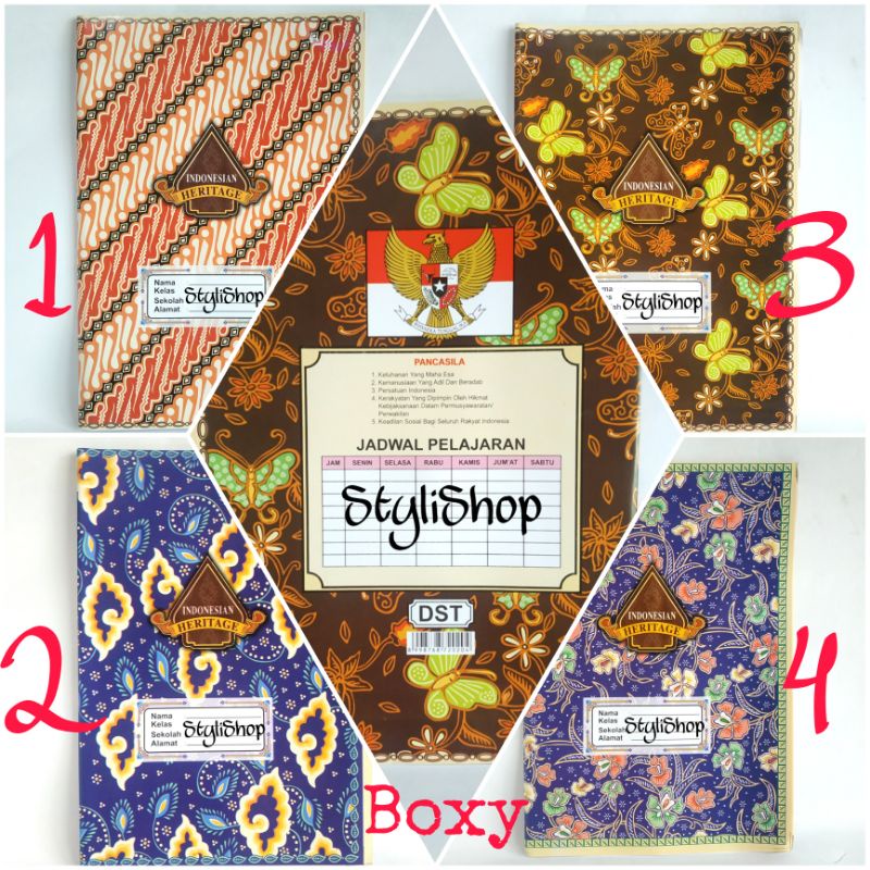 (Boxy Batik Motif) Boxy Size Paper Book Cover Contains 20 Sheets ...