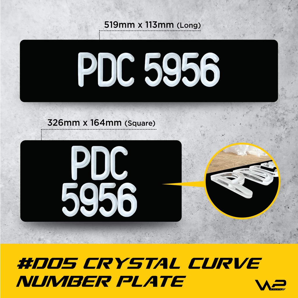 #D05_CRL65 CURVE CRYSTAL NUMBER PLATE / ACRYLIC FONTS / CURVE CYSTAL ...