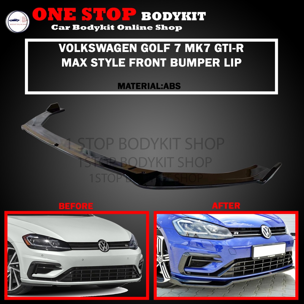 VOLKSWAGEN GOLF 7 MK7 GTI-R R LINE MAX STYLE FRONT BUMPER LIP V-LIP ...