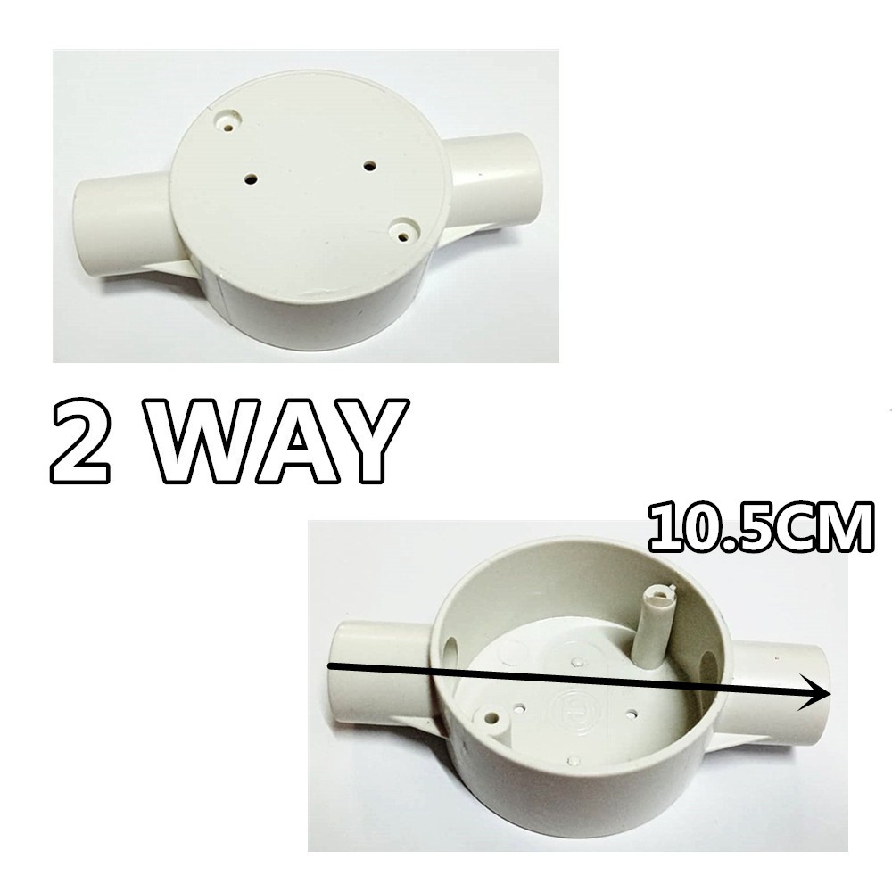{BIG} PVC ROUND COVER FOR WIRING PVC 20MM PIPE CONNECTOR 1-4WAY ELBOW ...