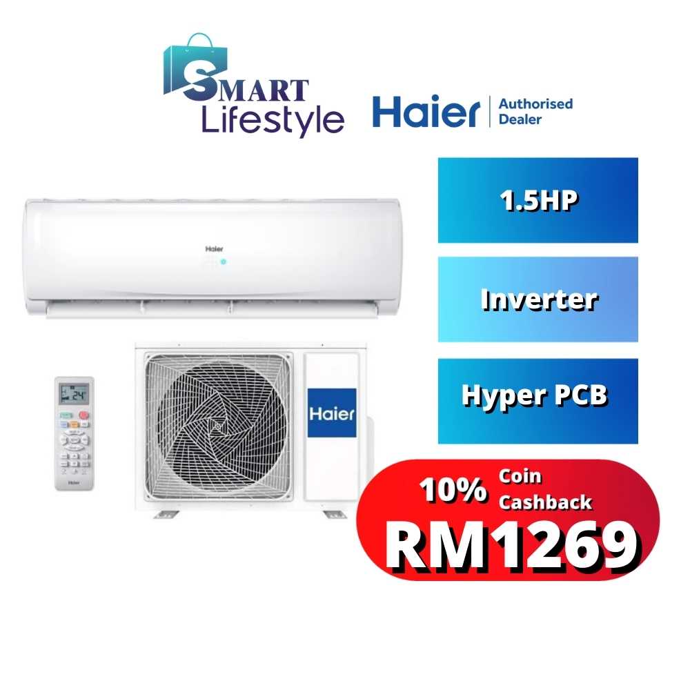 Haier R32 Inverter Series Air Conditioner (1.5HP) HSU-13VTK21 | Shopee ...