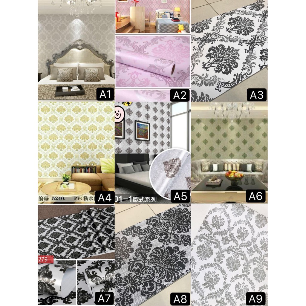 45CM x 10M Corak Kelawang 2D WALLPAPER Self Adhesive PVC Sticker WATER ...