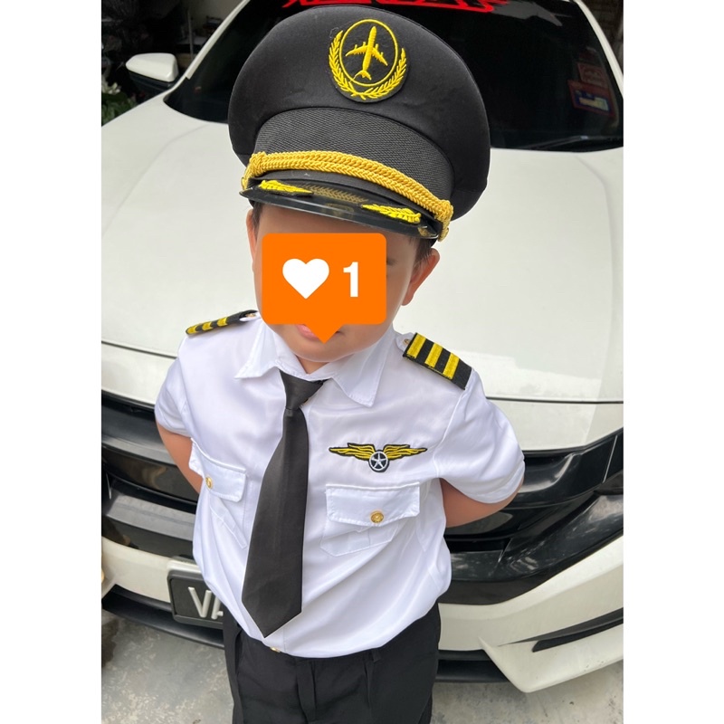 UNIFORM PILOT KIDS USED BAJU PILOT COSTUME KANAK-KANAK COMPLETE SET ...