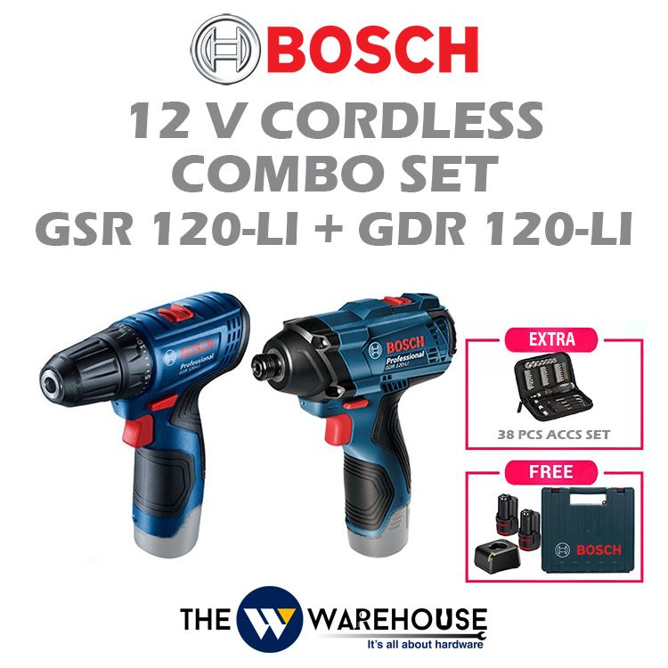 Bosch GSR 120-Li Impact Driver + Bosch GDR 120-Li Cordless Drill ...