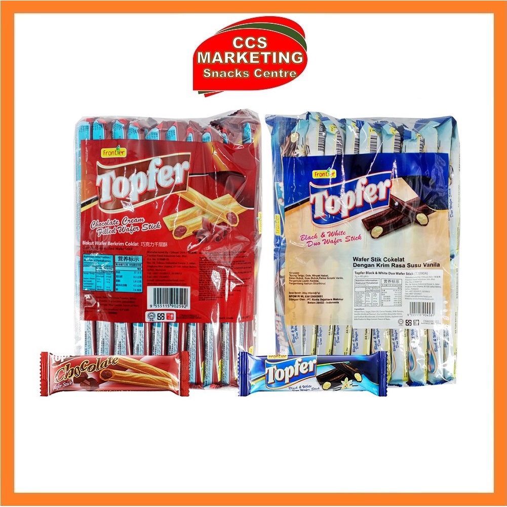 CCS Frontier Topfer Chocolate Cream Filled Wafer Stick / Black & White ...