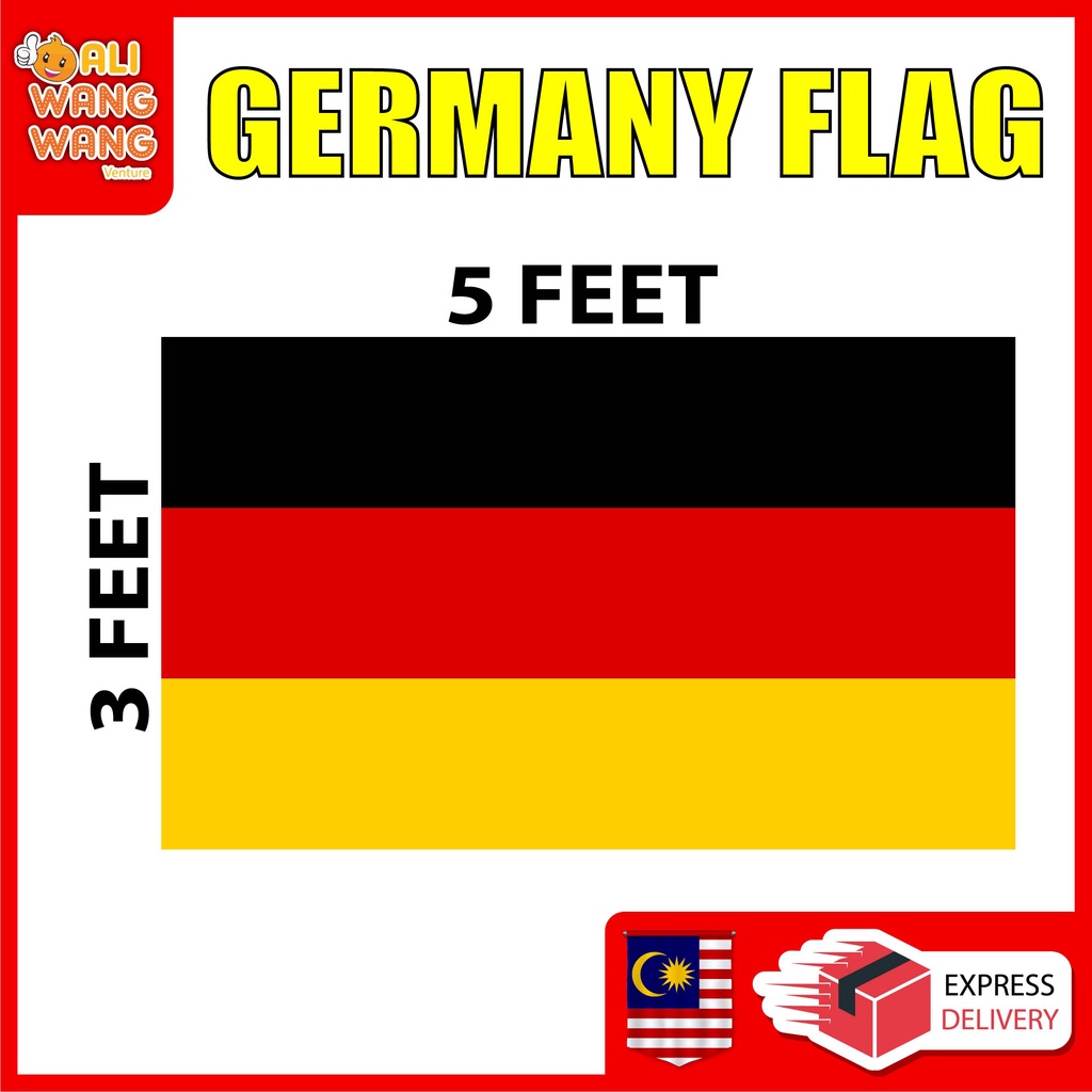 GERMANY FLAG 3x5 FEET KAKI / READY STOCK MALAYSIA / BENDERA NEGARA ...