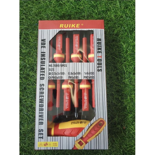 6pcs 1000V Changeable Insulated Screwdrivers Set with Magnetic Slotted Phillips Electrician ...