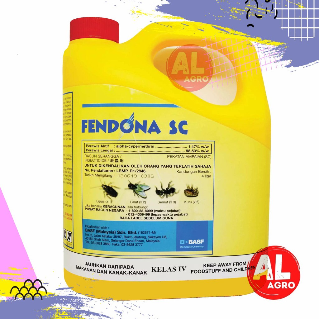 4L BASF FENDONA SC insecticides / anti mosquitoes, aedes, cockroaches ...