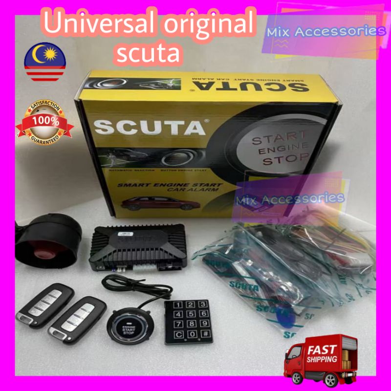 💥 UNIVERSAL Scuta Push Start Alarm Passive Keyless Entry System (Keypad ...