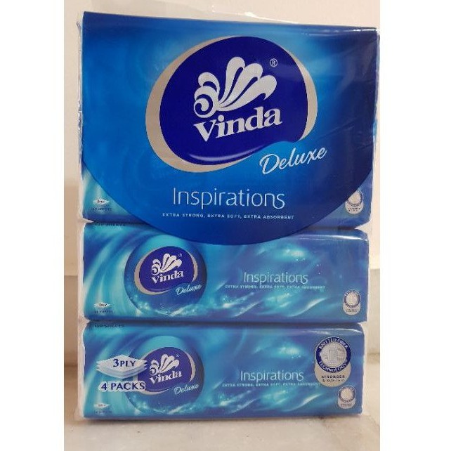 Vinda Deluxe Soft Pack Tissue 120 pcs x 4 packs (3 ply) | Shopee Malaysia