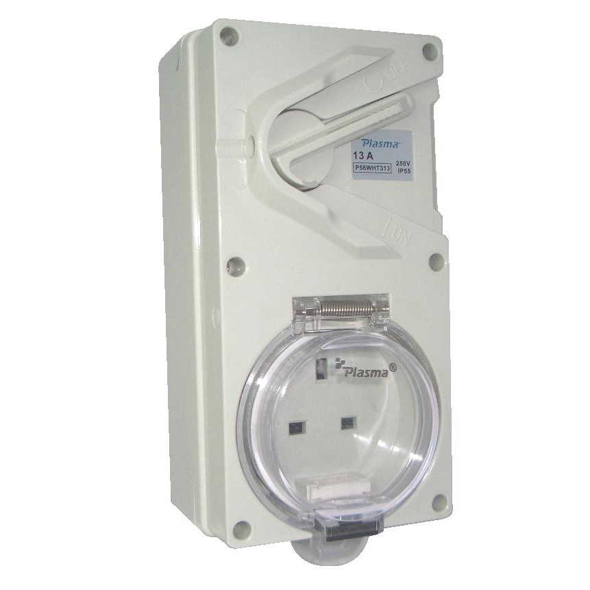 Plasma P56WHT313 13A 3pin Weatherproof Switch Socket | Shopee Malaysia