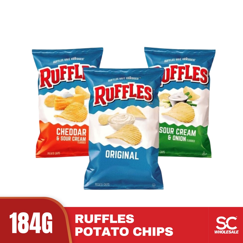 Ruffles Potato Chips Original / Sour Cream & Onion / Cheddar Snacks ...