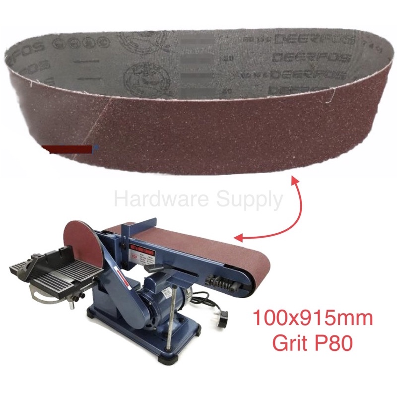 Sanding Belt 100x915mm P80 Red Sand ( Sanding Belt Sand Paper ) Belt ...