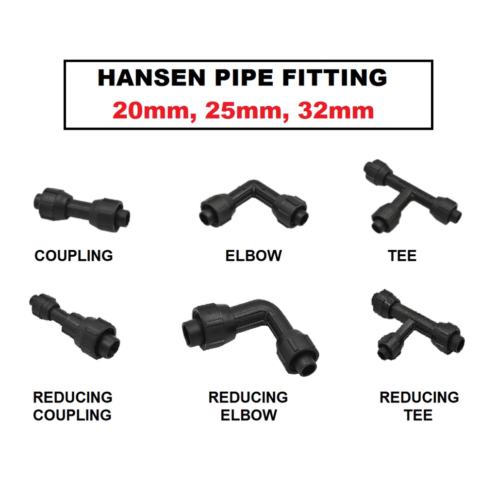 (20mm,25mm,32mm) HANSEN Poly Pipe Fitting - Elbow/ Coupling(Socket ...