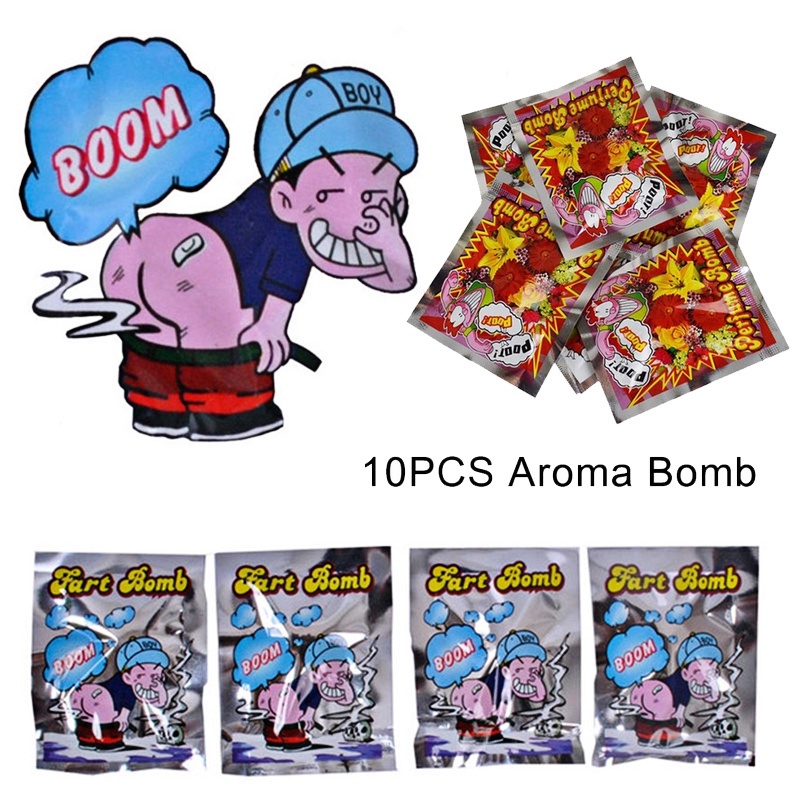 10pcs Set Bomb Bags Funny Fart Stink Bomb Smelly Funny Gags Practical ...