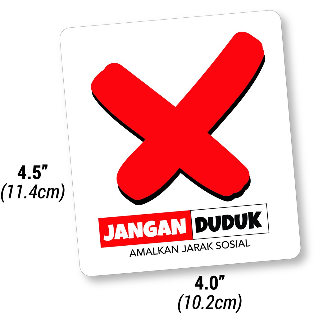 Social Distancing Table Seat Sticker 4"x4.5" Square Shape #NewNormalSOP ...