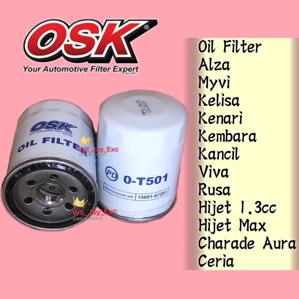 OSK O-T501 OIL FILTER ALZA ,KELISA, KENARI ,KEMBARA, KANCIL, MYVI,VIVA ...