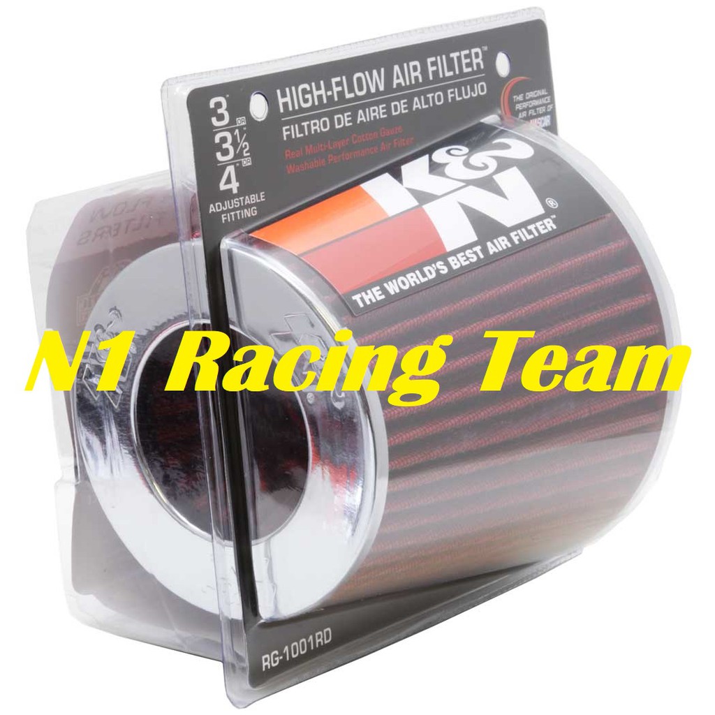 K&N (3", 3.5", 4") Adjustable Air Filter / Open Pod / PN: RG-1001RD ...
